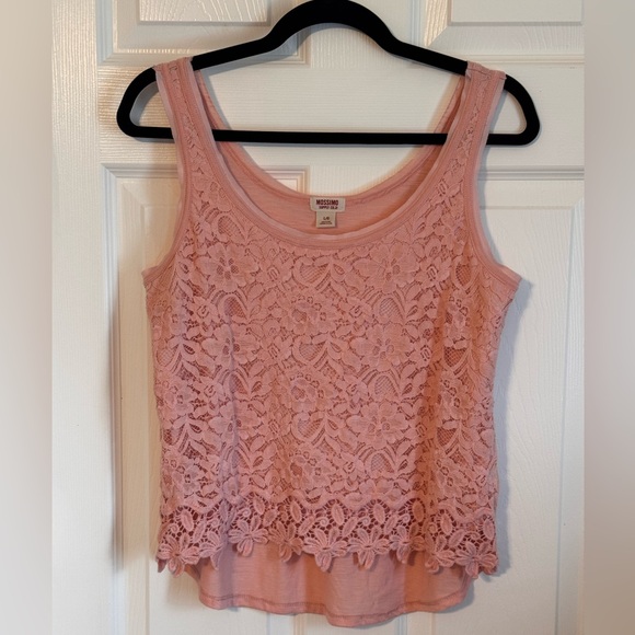 Mossimo Supply Co. | Tops | Euc Mossimo Lace Front Overlay Highlow Tank ...